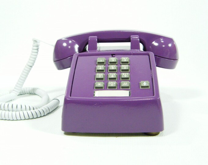 Vintage Telephone Plum Purple Push Button Phone - Etsy