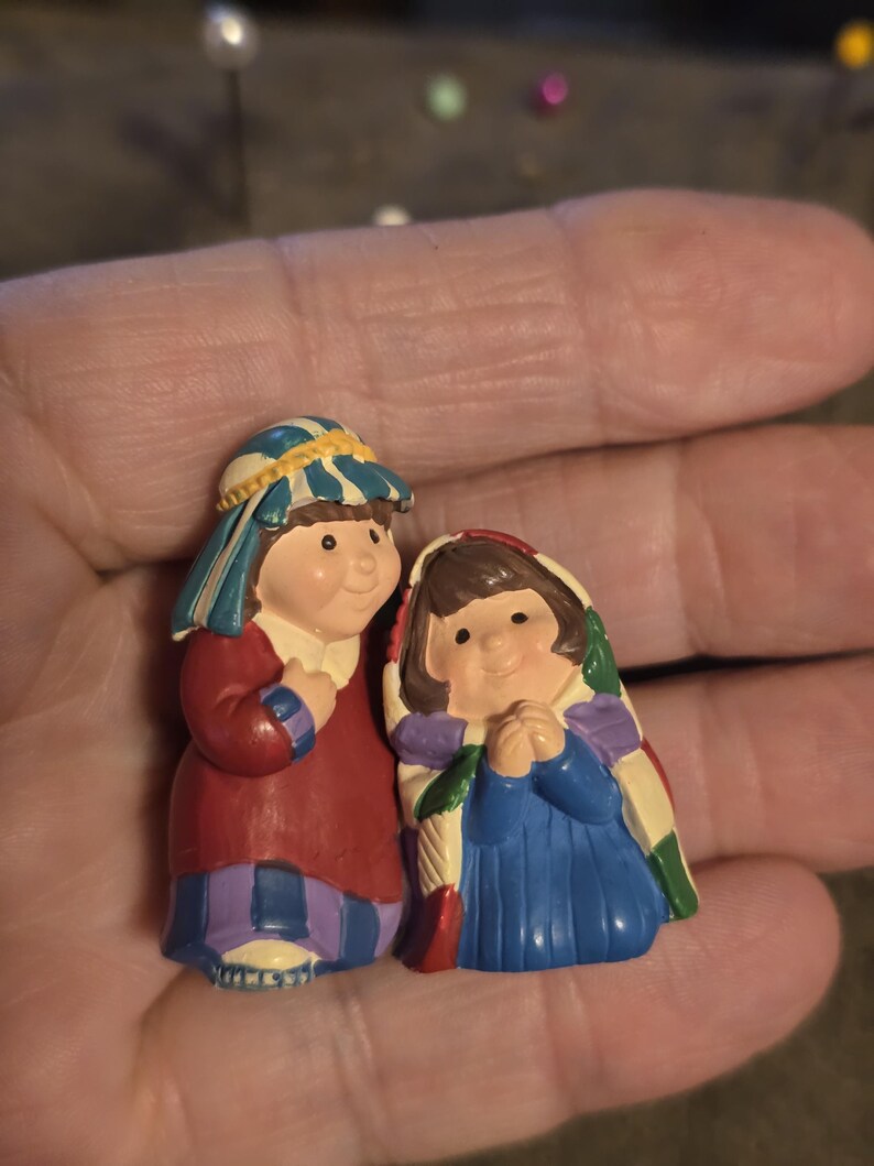 Vintage 1996 Hallmark Merry Miniatures 6 Piece Nativity Lot(mary and ...
