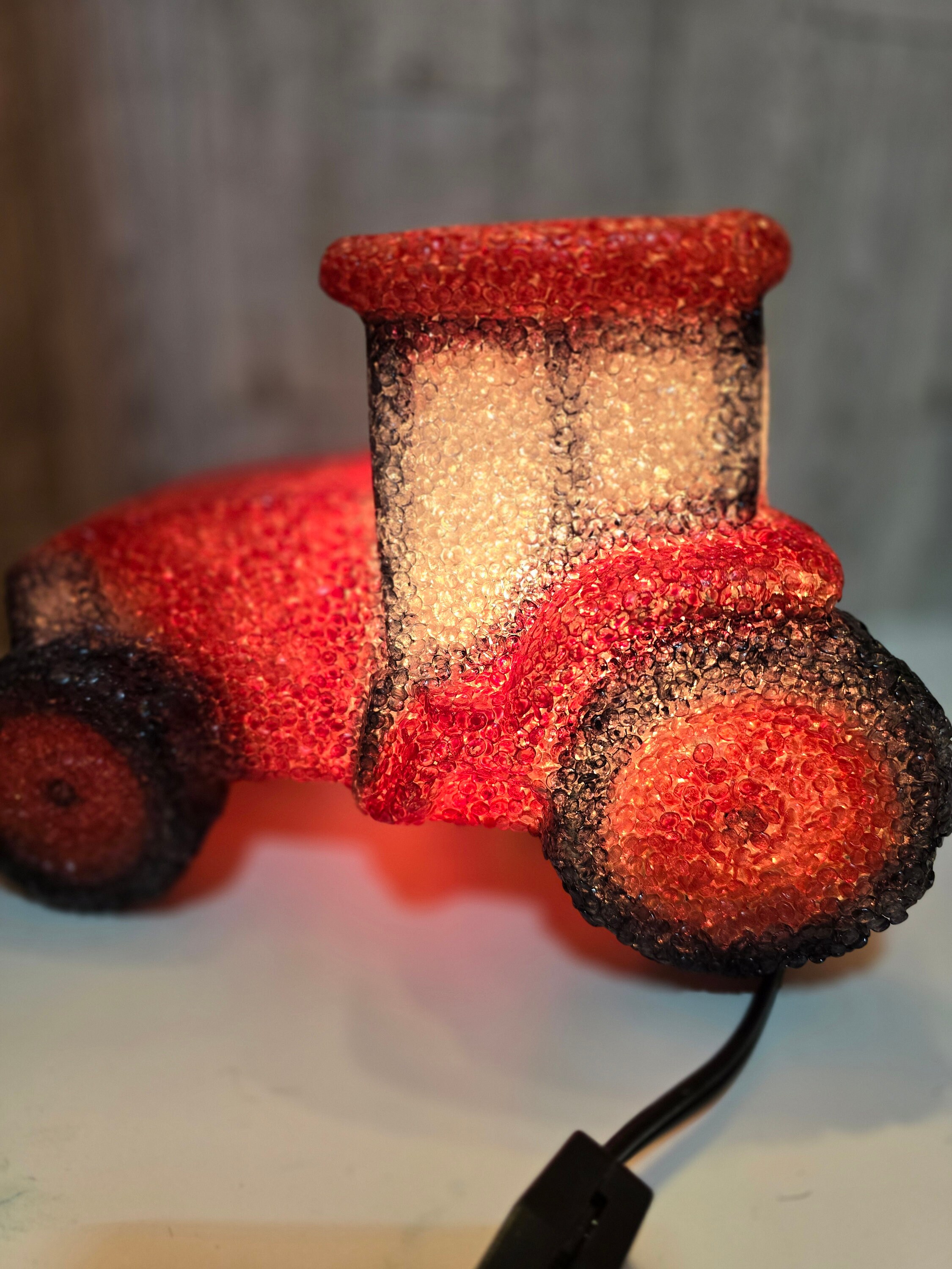 Vintage Red Tractor Plastic Popcorn Lamp - Etsy