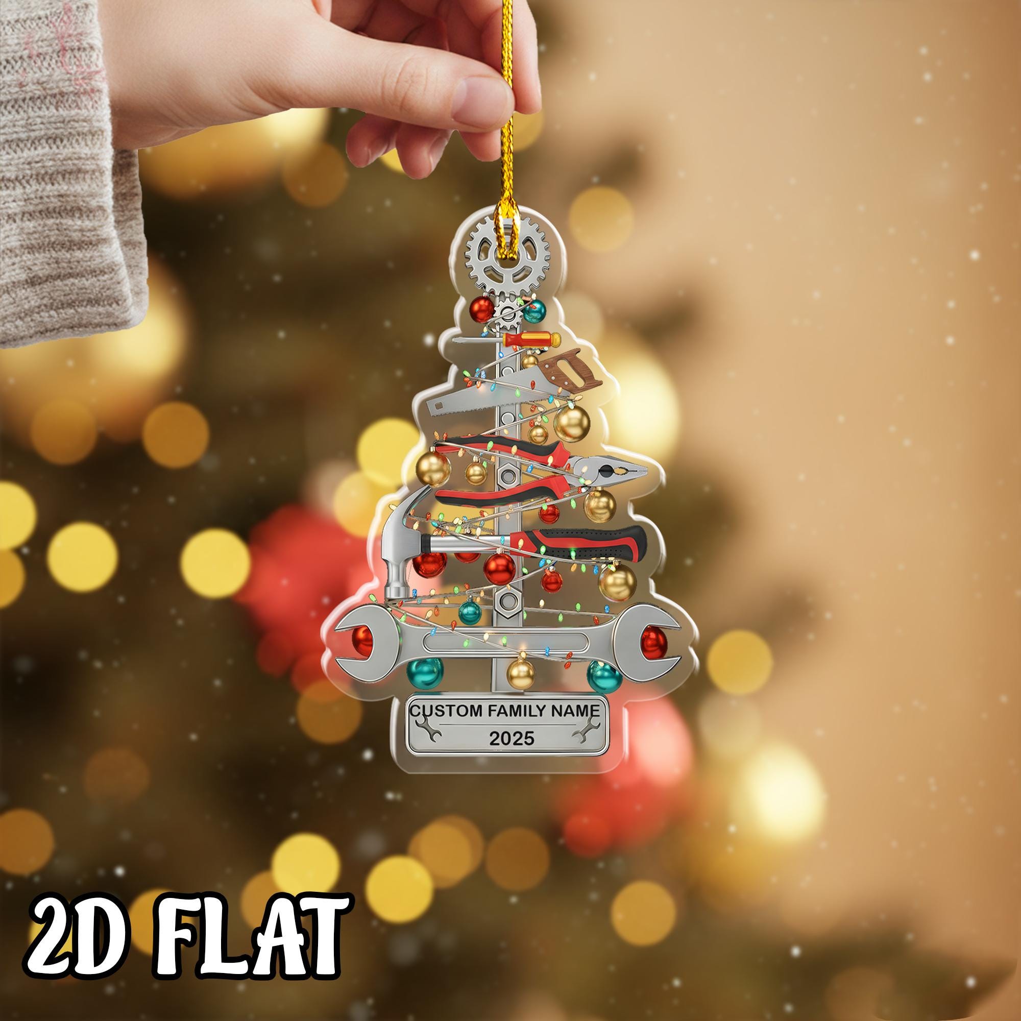 Personalized Mechanic Tool Christmas Tree Ornament 2025, Custom Wrench ...