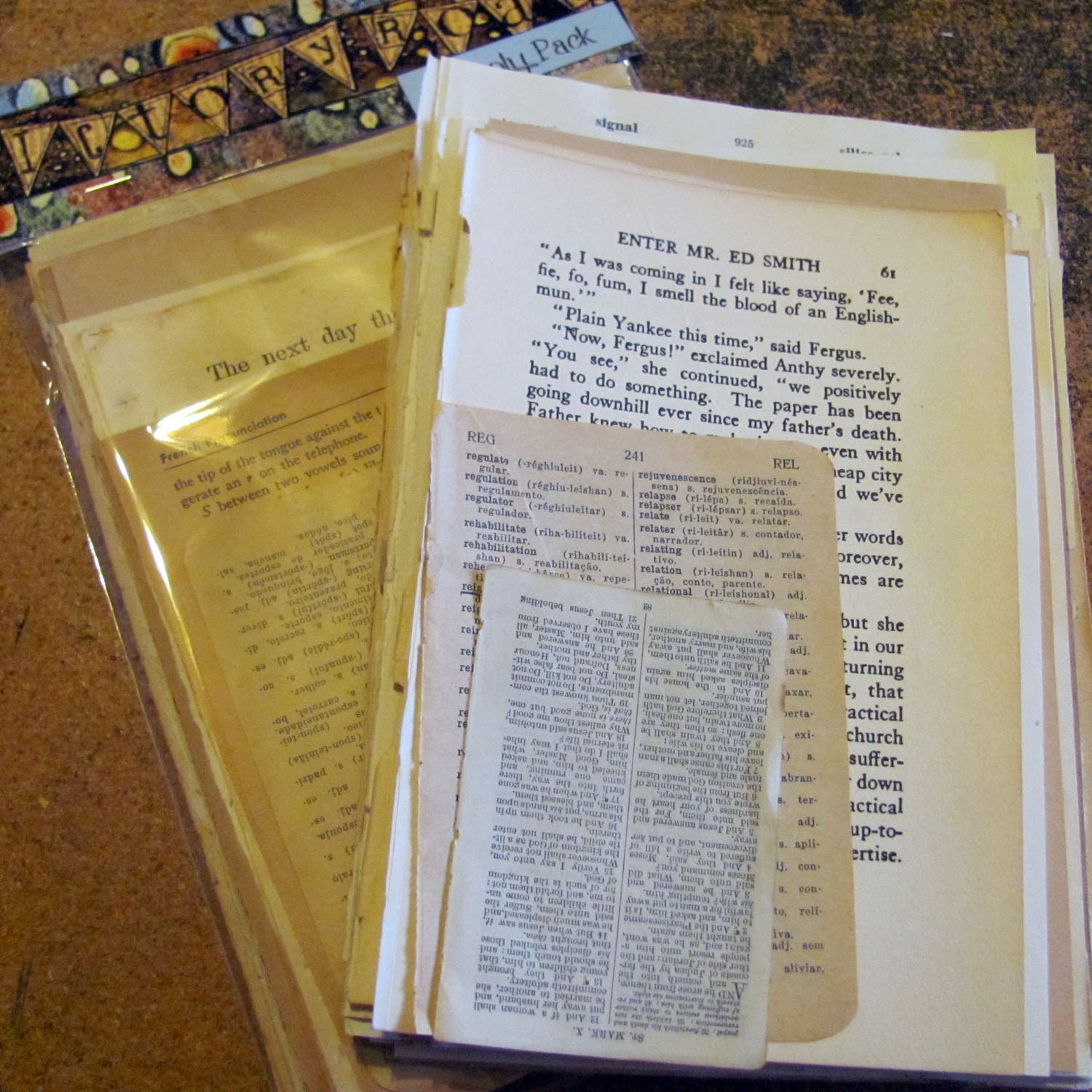 Vintage Book Page Variety Pack - Etsy
