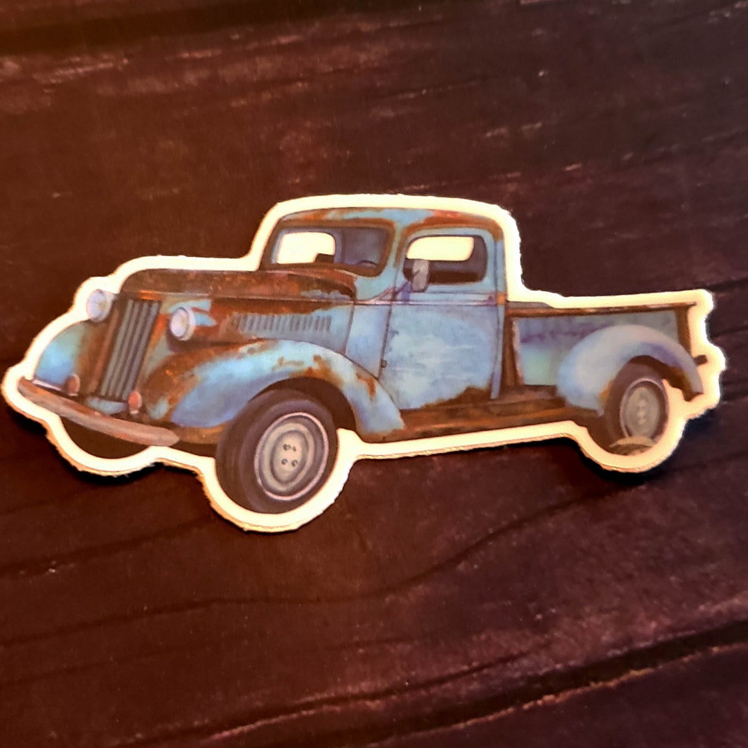 Rusty Vintage Pickup Truck Vinyl Sticker - Etsy