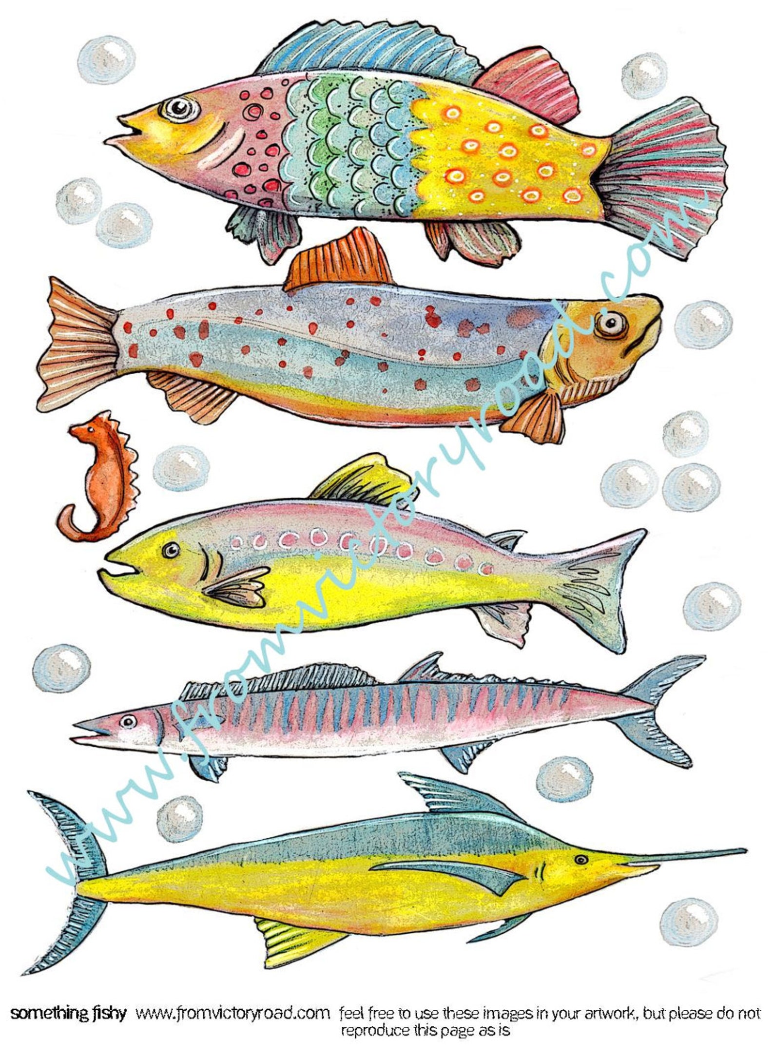 Whimsical Fish Digital Download - Etsy