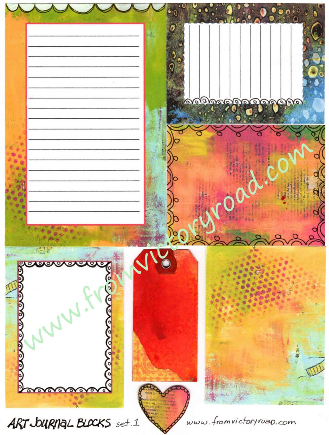 Art Journal Blocks Instant Download Page - Etsy