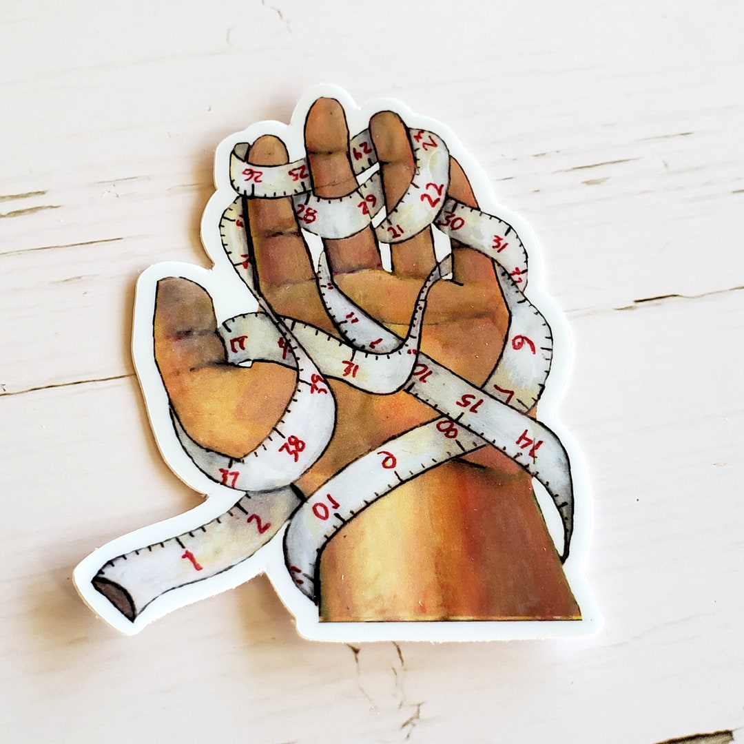 Hand and Measuring Tape Vinyl Sticker - Etsy