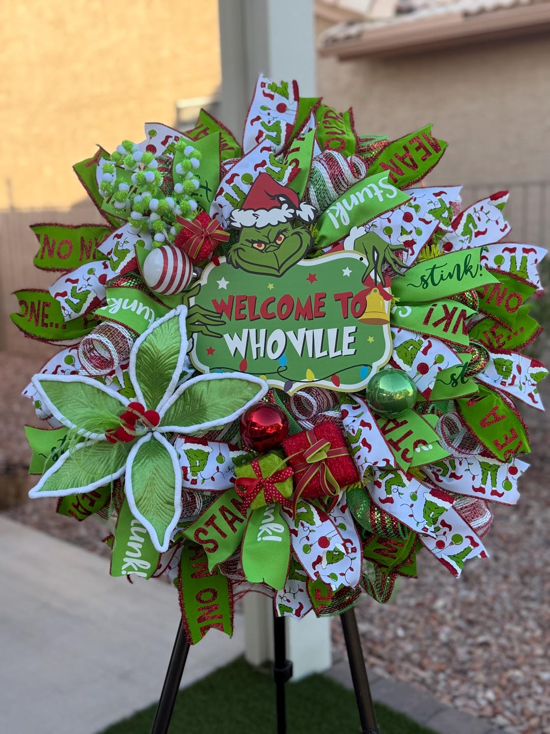 Grinch Christmas Wreath - Etsy