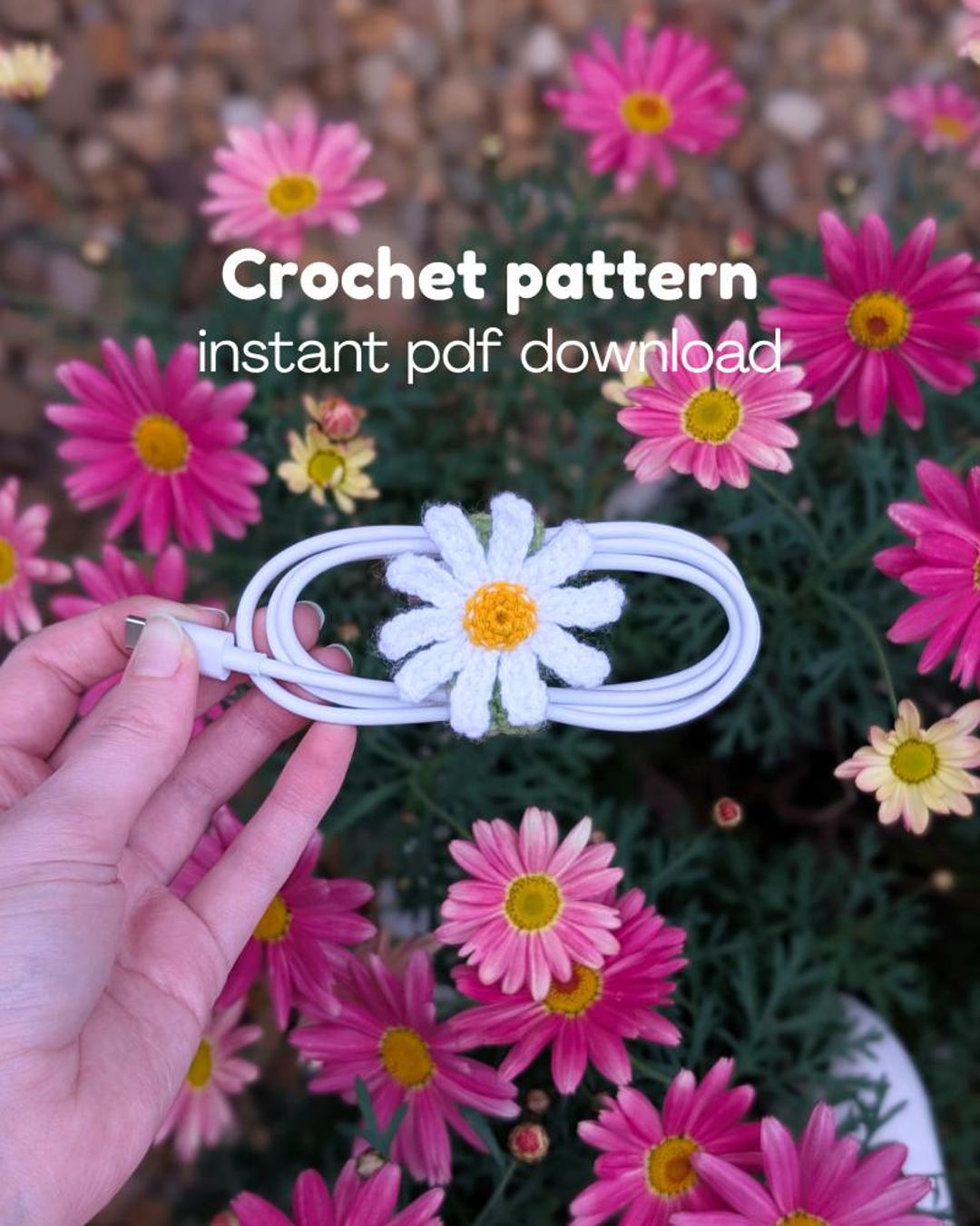 Crochet Pattern: Daisy Cable Organizer - Beginner Friendly PDF With ...