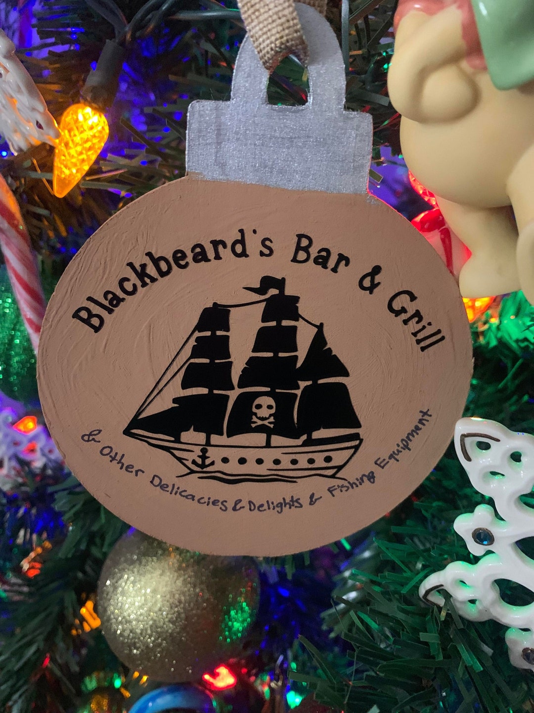 Blackbeard's Bar & Grill Wooden Christmas Ornament - Etsy