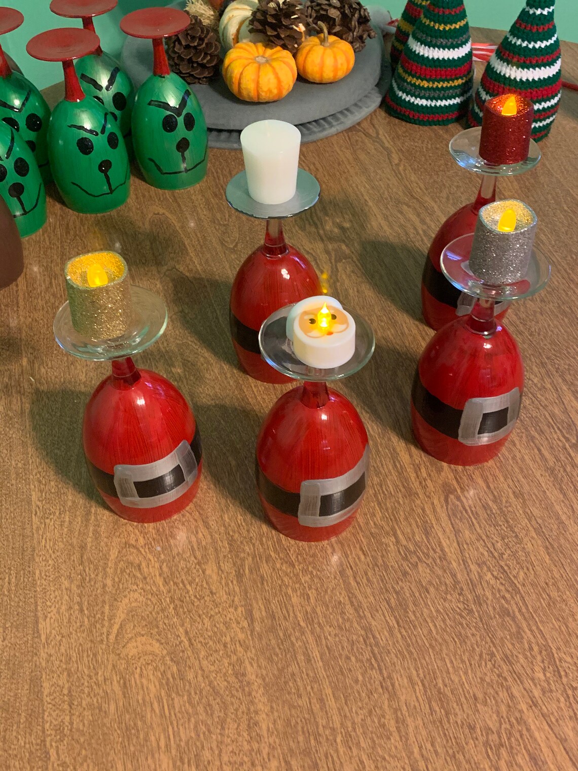 Santa Candle Holder with Candle - Etsy