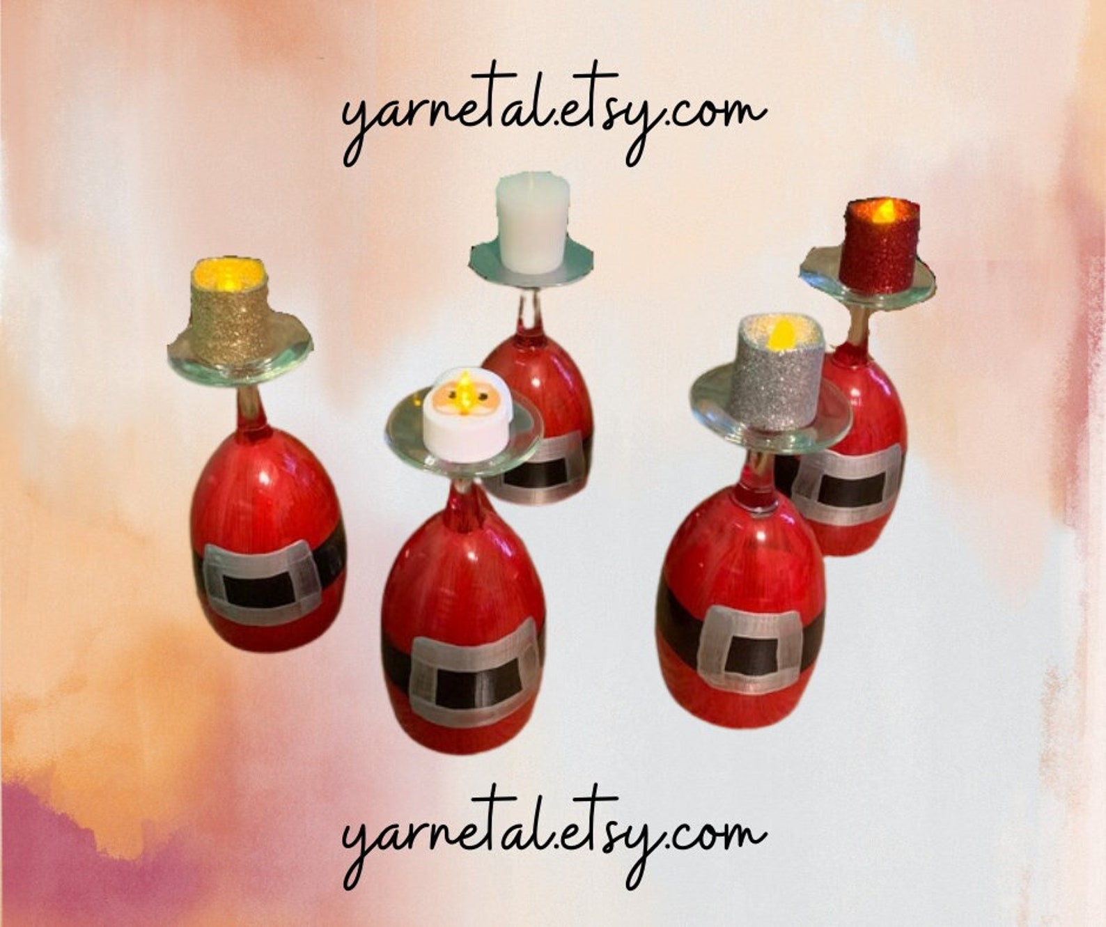 Santa Candle Holder with Candle - Etsy