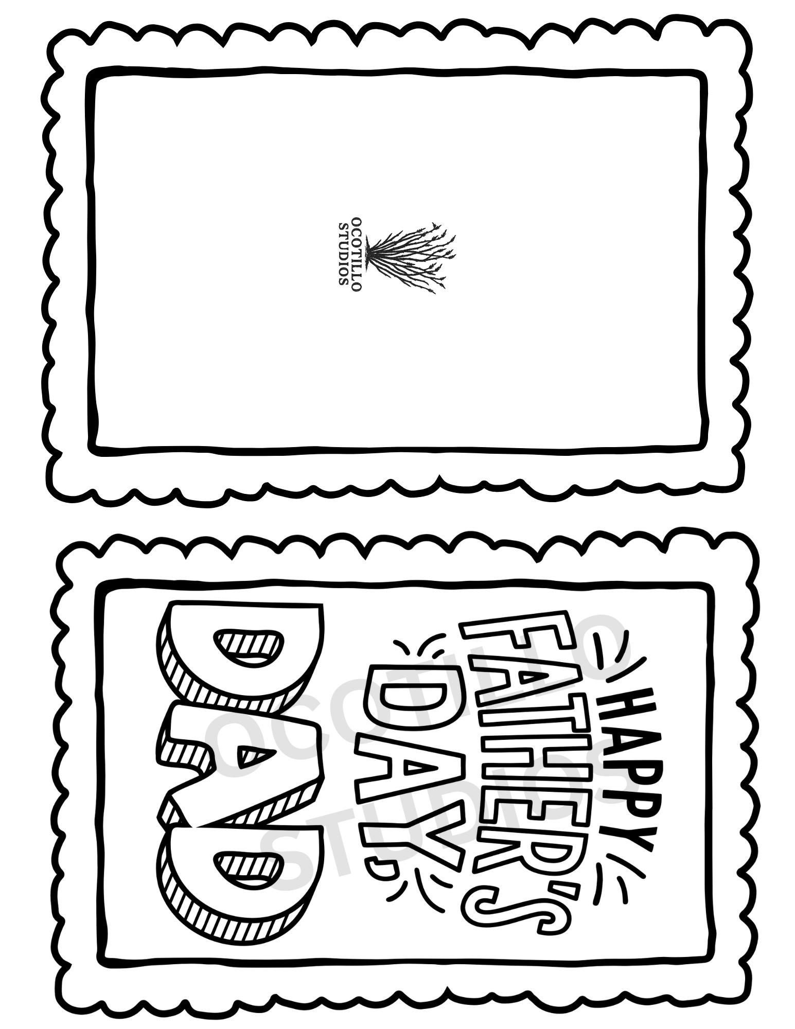 Printable Father’s Day Coloring Card – DIY Foldable Craft for Kids - Etsy