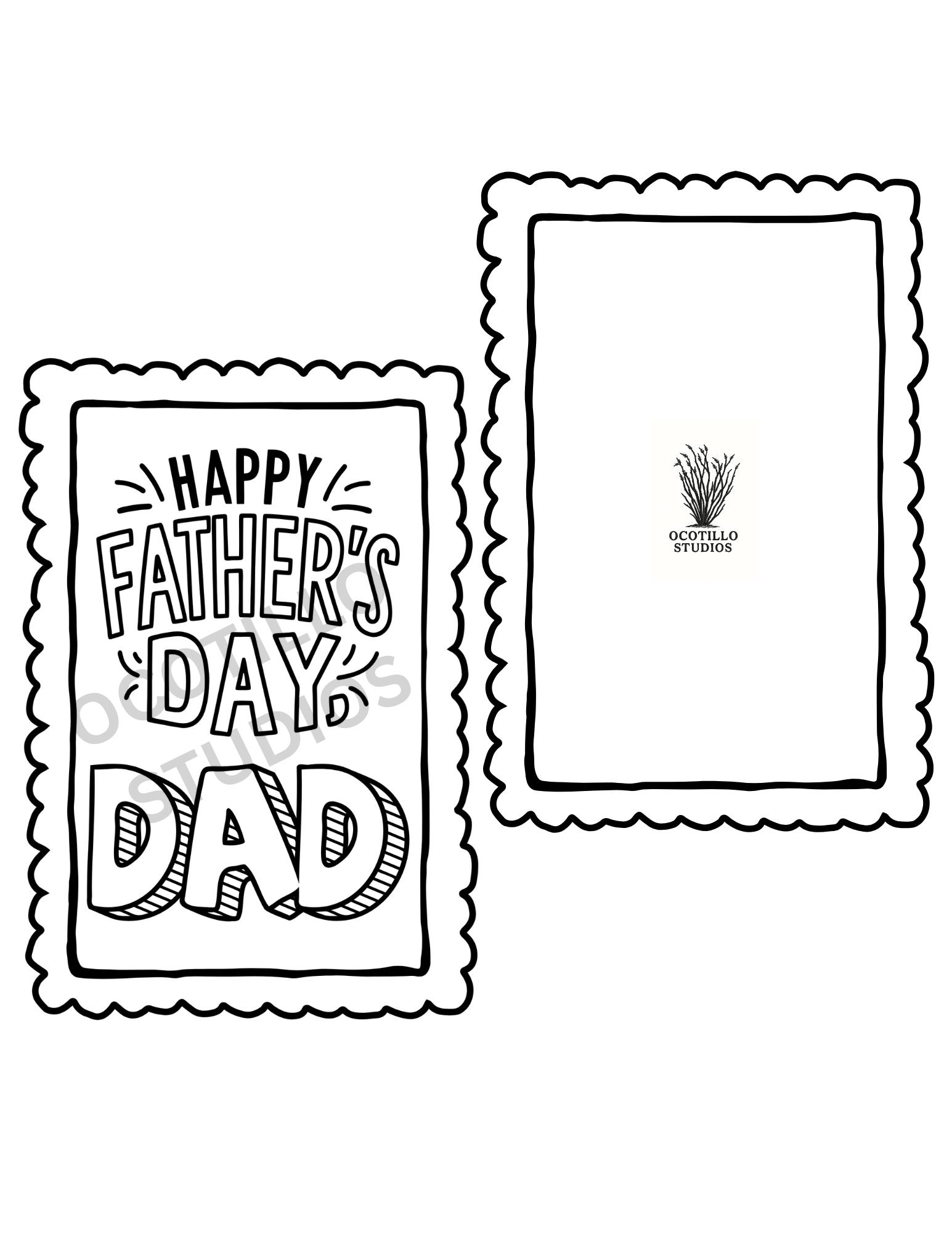 Printable Father’s Day Coloring Card – DIY Foldable Craft for Kids - Etsy