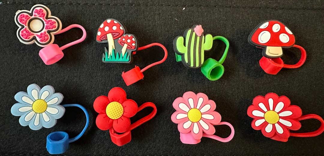 Flowers/mushrooms/cactus Straw Toppers - Etsy