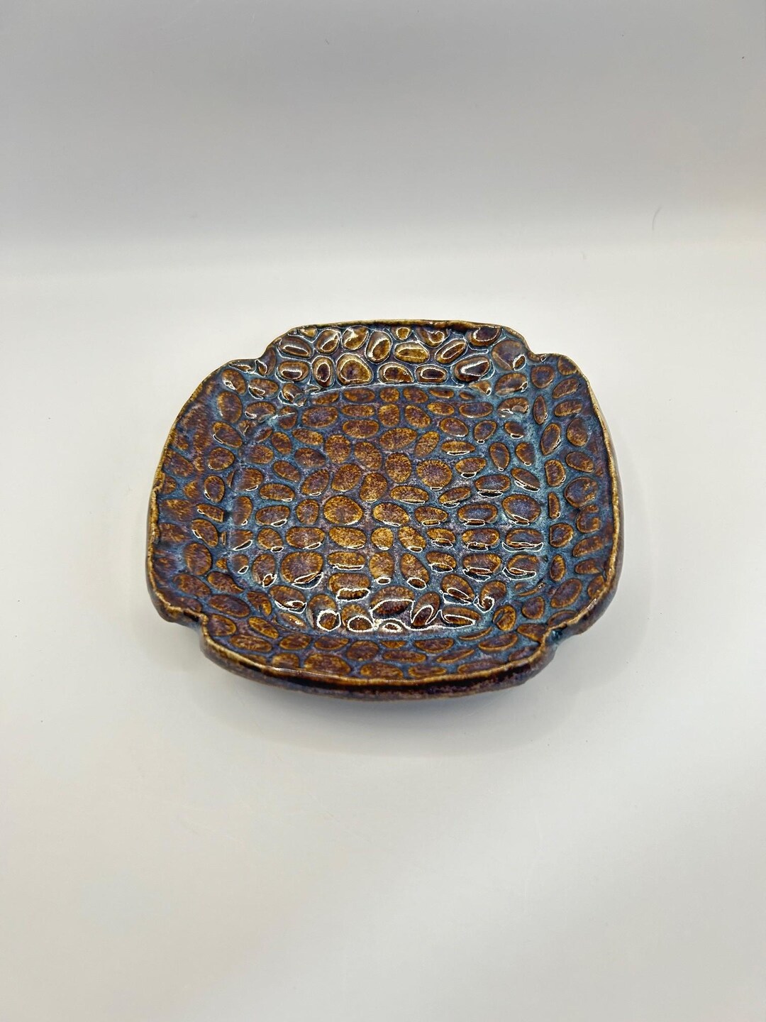Square Pebble Trinket Dishes | Brown and Blue Color | ONE OF A KIND ...