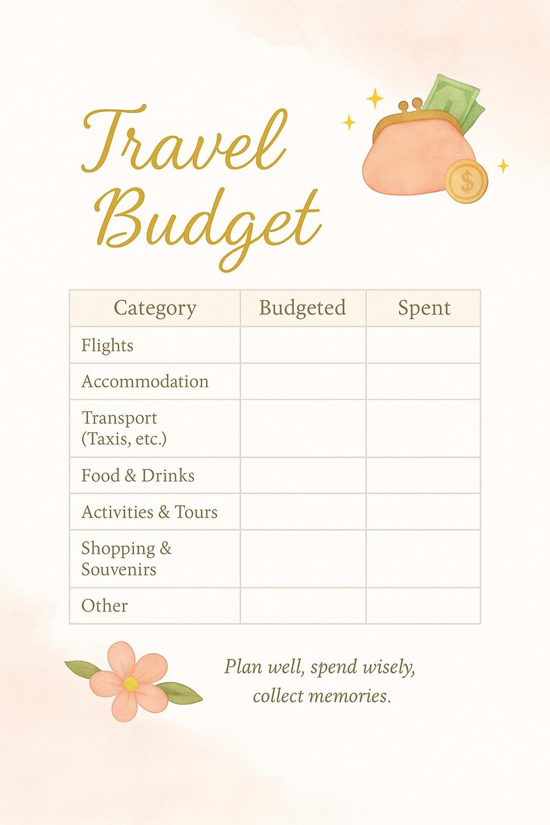 Printable Travel Journal - A4 Digital PDF - Wanderlust Diary - 13-page ...