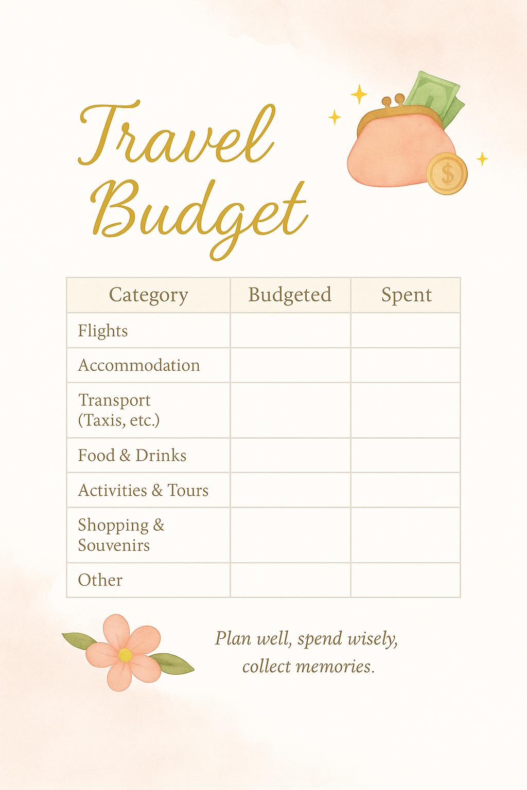 Printable Travel Journal - A4 Digital PDF - Wanderlust Diary - 13-page ...