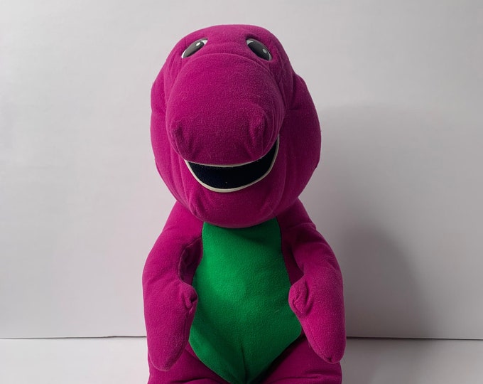 Barney Plush Dinosaur Large Plush 15" Tall Sitting 1996 Stuffed Animal ...