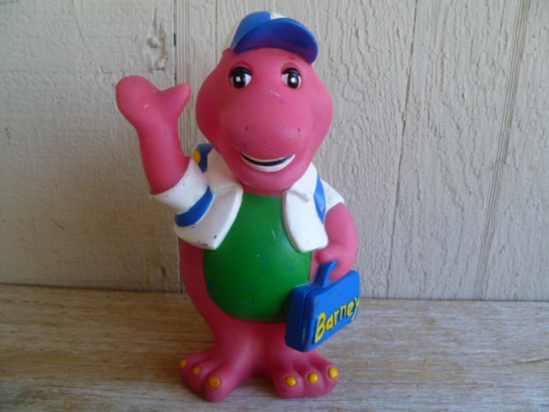 Barney Bank Cake Topper Pvc 7" Tall 1992 Lyons Group Plug Missing Color ...
