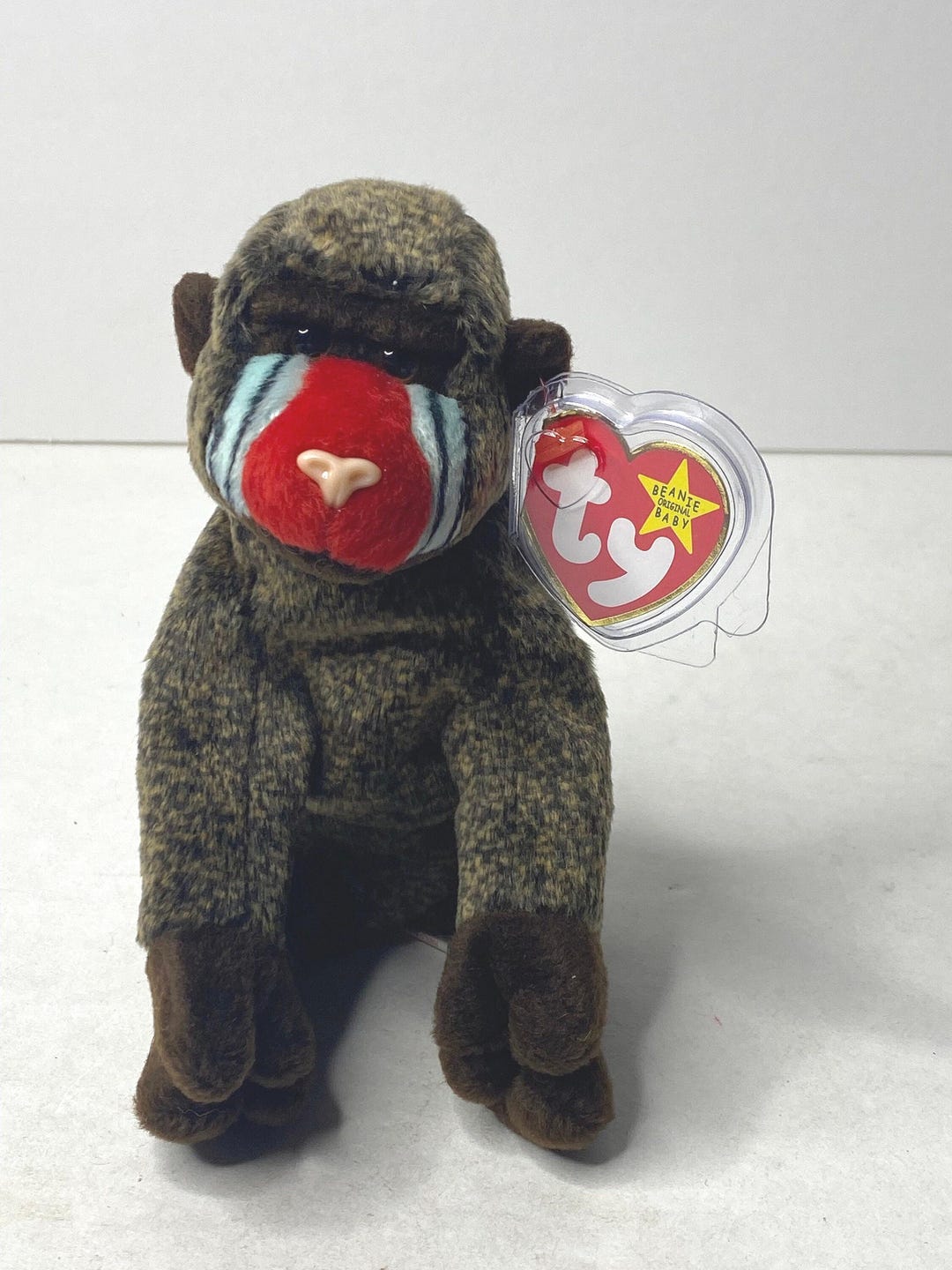 Ty Cheeks the Baboon Plush Beanie Baby Baboon W/ Tags 6" Tall Sitting ...