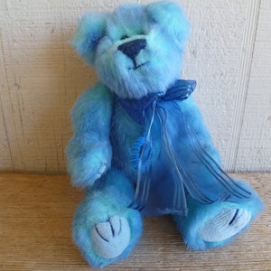 Ty Attic Treasures Plush Blue Teddy Bear "azure I'm Blue With Out You ...