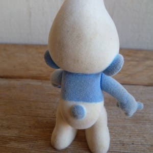 Flocked Brainy Smurf Poseable - Etsy