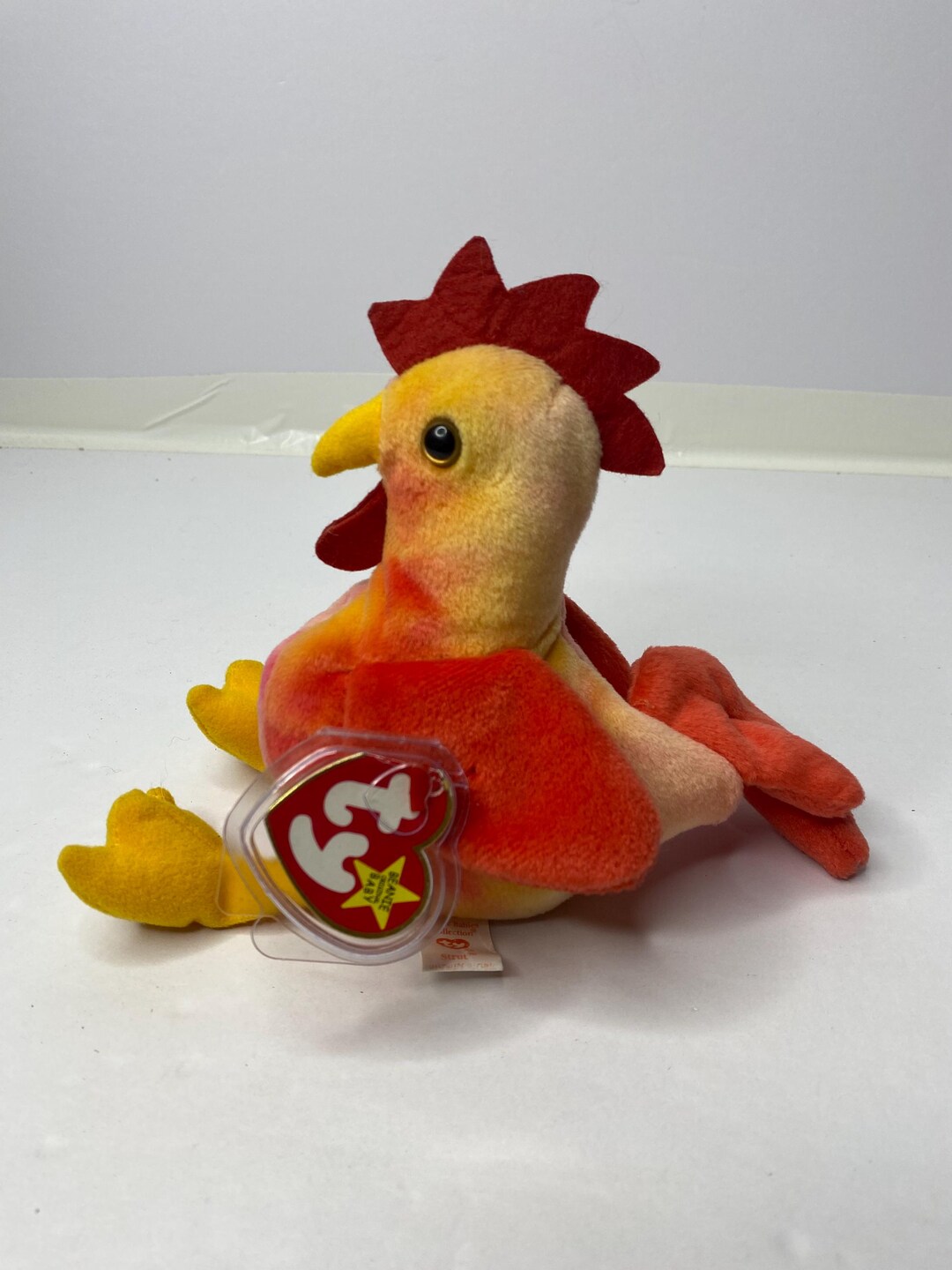 Ty Strut the Rooster Beanie Babies Plush Rooster W/ Tags 8" Tall 1996 ...