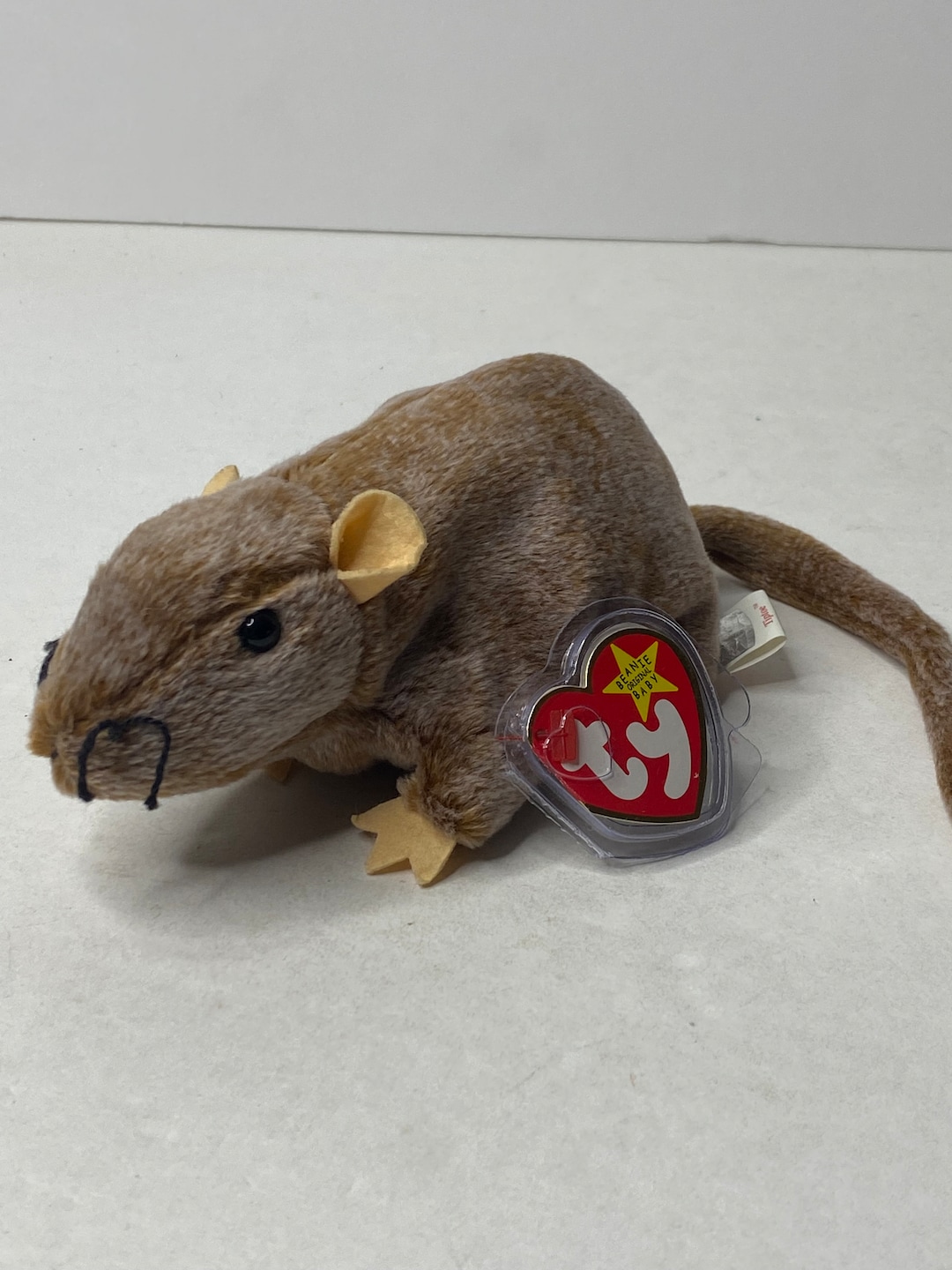 Rare Ty Tiptoe the Rat Beanie Baby Plush Rat Mouse W/ Tags 14" Long W ...