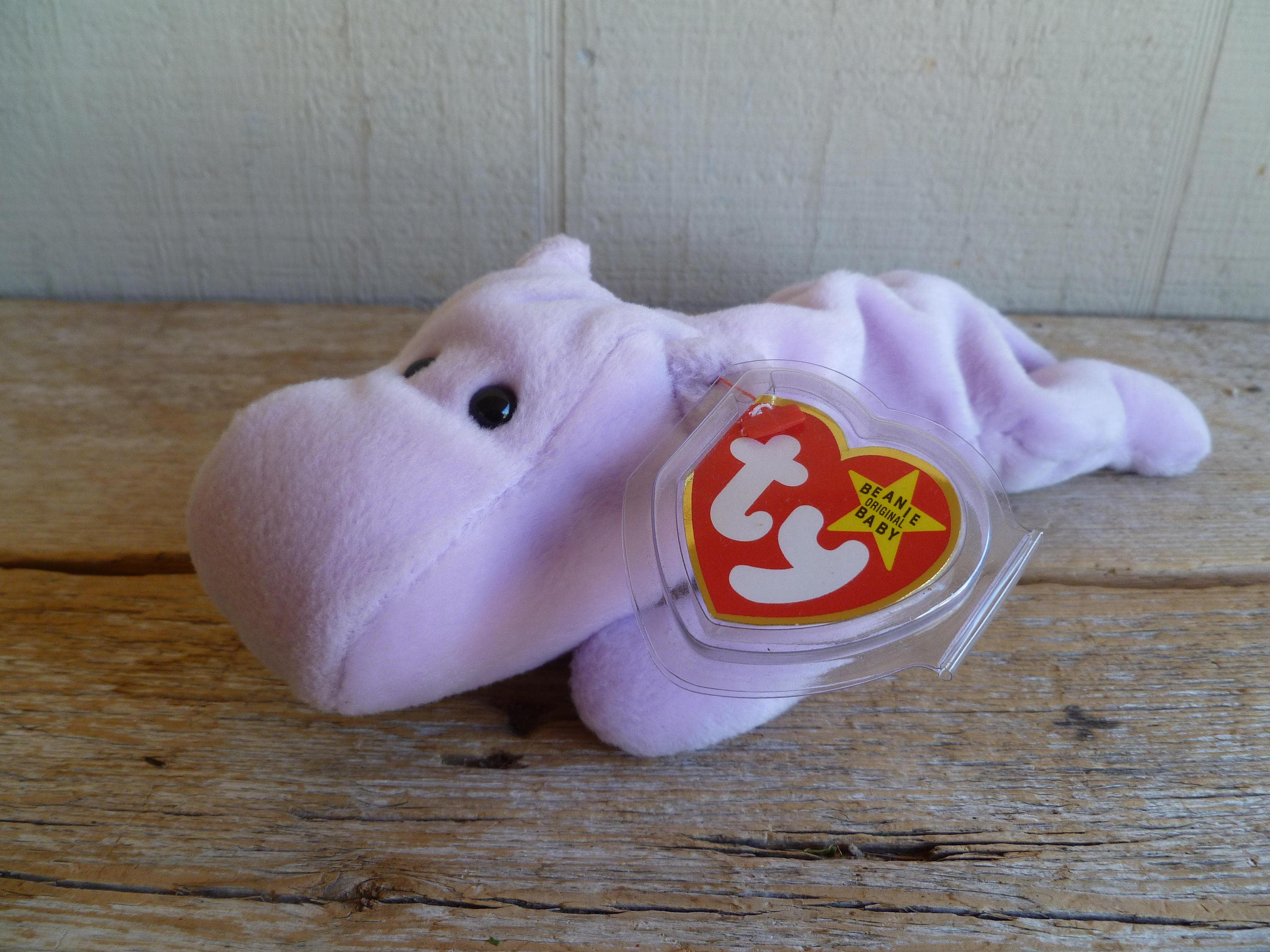 TY Beanie Babies Plush Hippo happy W Tags 9 Long 1993 Stuffed Animal Toy Etsy UK
