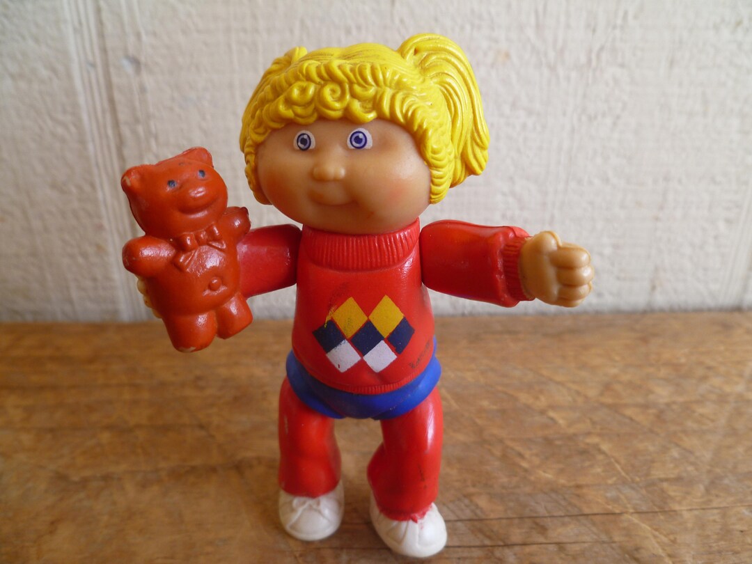 Cabbage Patch Kids Miniature Figurine Doll Holding a Bear Cake Topper ...