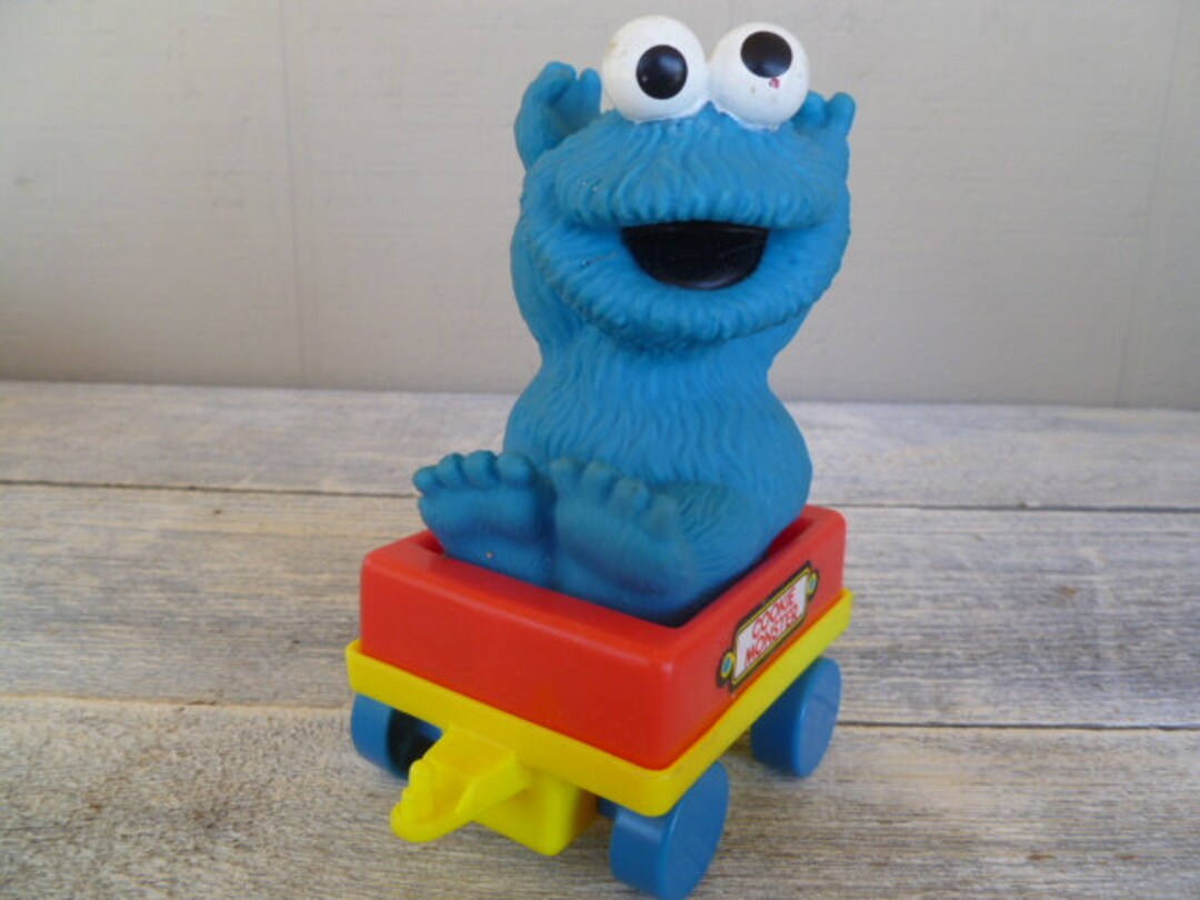 Sesame Street Cookie Monster in Yellow Train Car - Etsy