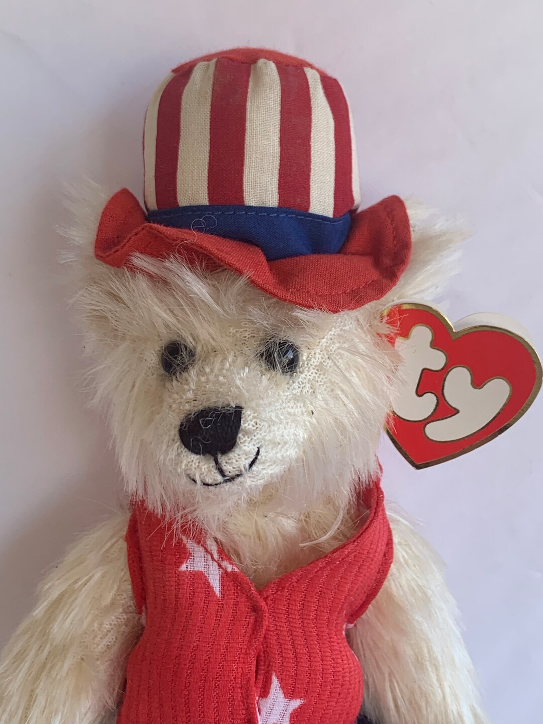 Ty Beanie Babies Plush Bear Uncle Sam as American as Apple Pie W/ Tags ...