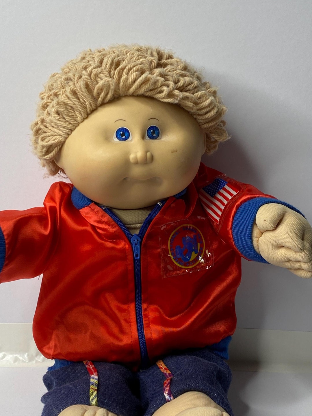 Cabbage Patch Kids Boy Doll Blond Hair Blue Eyes 17" Tall 1982 Stuffed ...