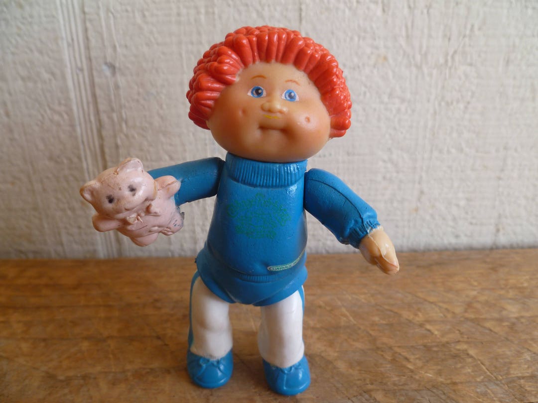 Cabbage Patch Kids Miniature Figurine Doll Holding a Teddy Bear Cake ...