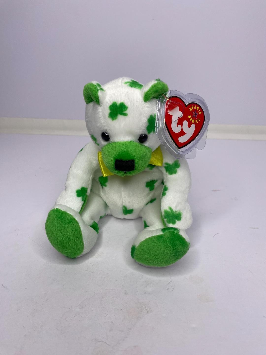 Ty Clover the Bear Beanie Baby Plush Green Teddy Bear W/ Tags 8.5" Tall ...