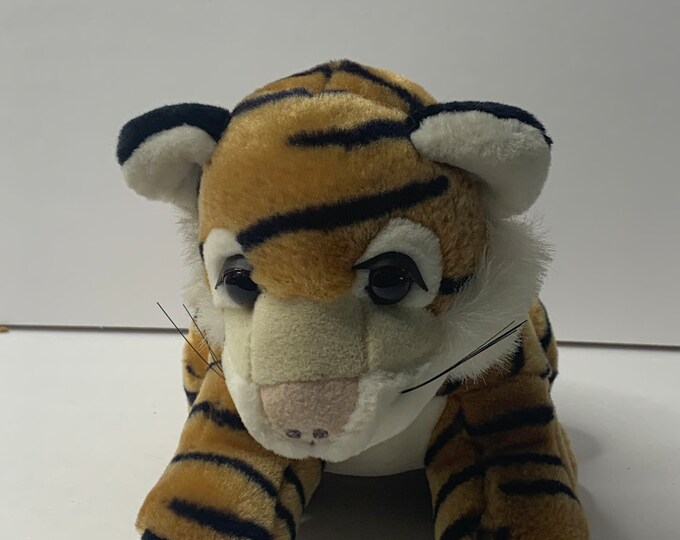 Plush Baby Tiger Stuffed Animal J & H International 14" Long Made in ...