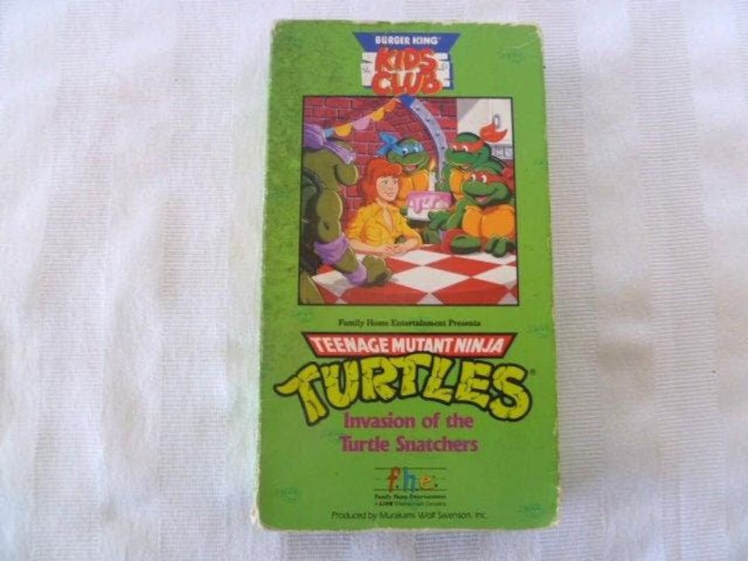 Ninja Turtles VHS Movie Invasion of Turtle Snatchers Burger King Kids ...