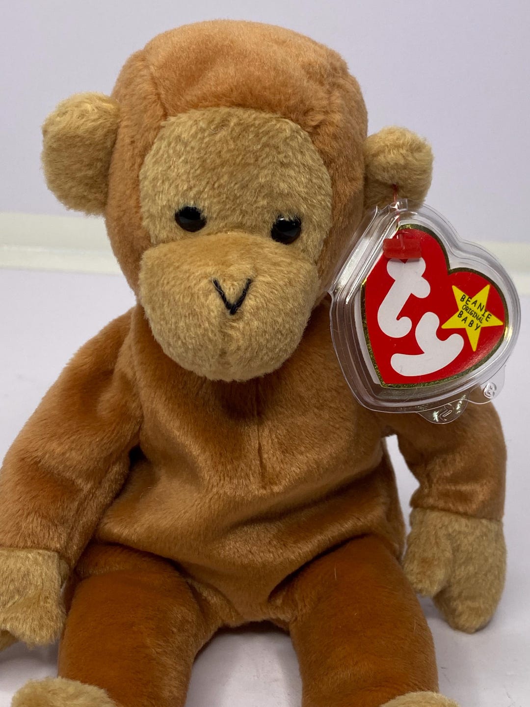 Ty Bongo the Monkey Beanie Babies Plush Monkey Tan Tail W/ Tags 6" Tall ...