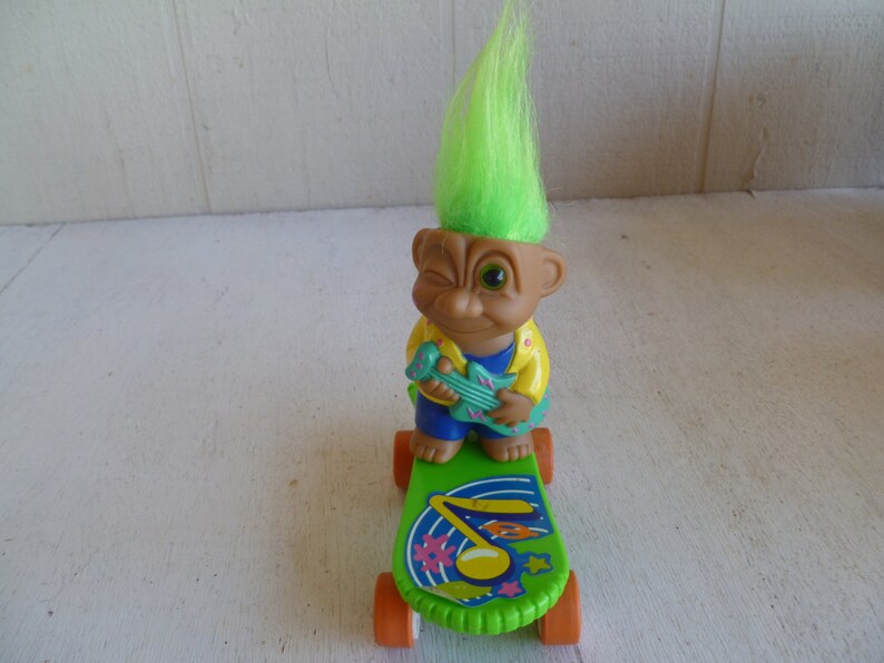 Adorable Rock N Roll Troll Doll On Skateboard Etsy