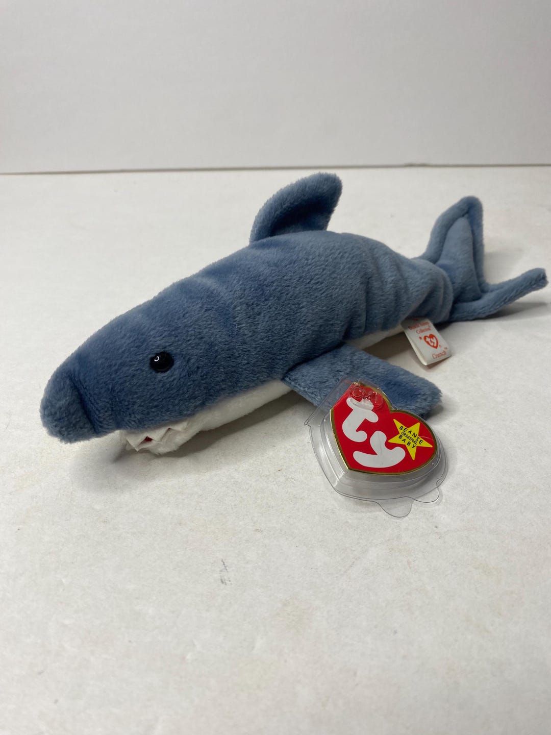 Ty Crunch the Shark Beanie Babies Plush Shark W/ Tags 10" Long 1996 ...