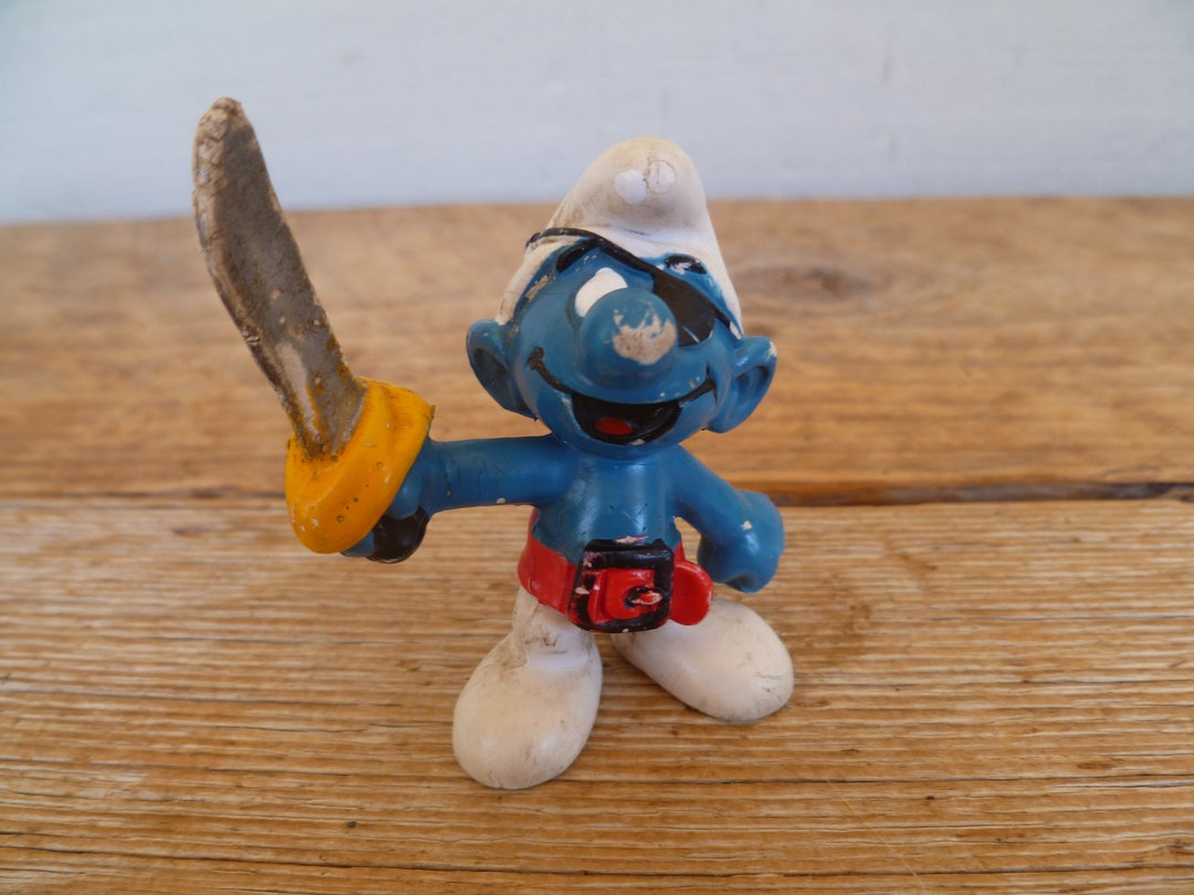 Smurf Miniature Pirate With Sword 2.5" Tall 1978 - Etsy