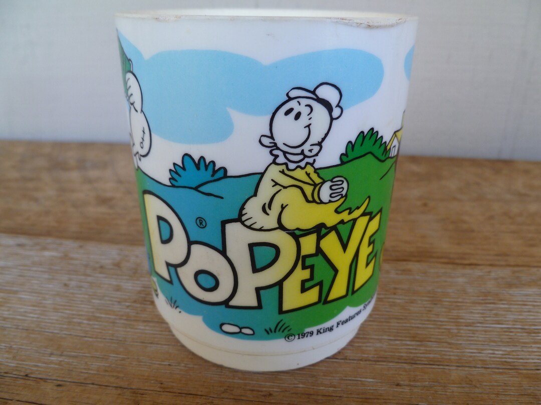 Popeye Cartoon Plastic Cup King Features 1979 - Etsy