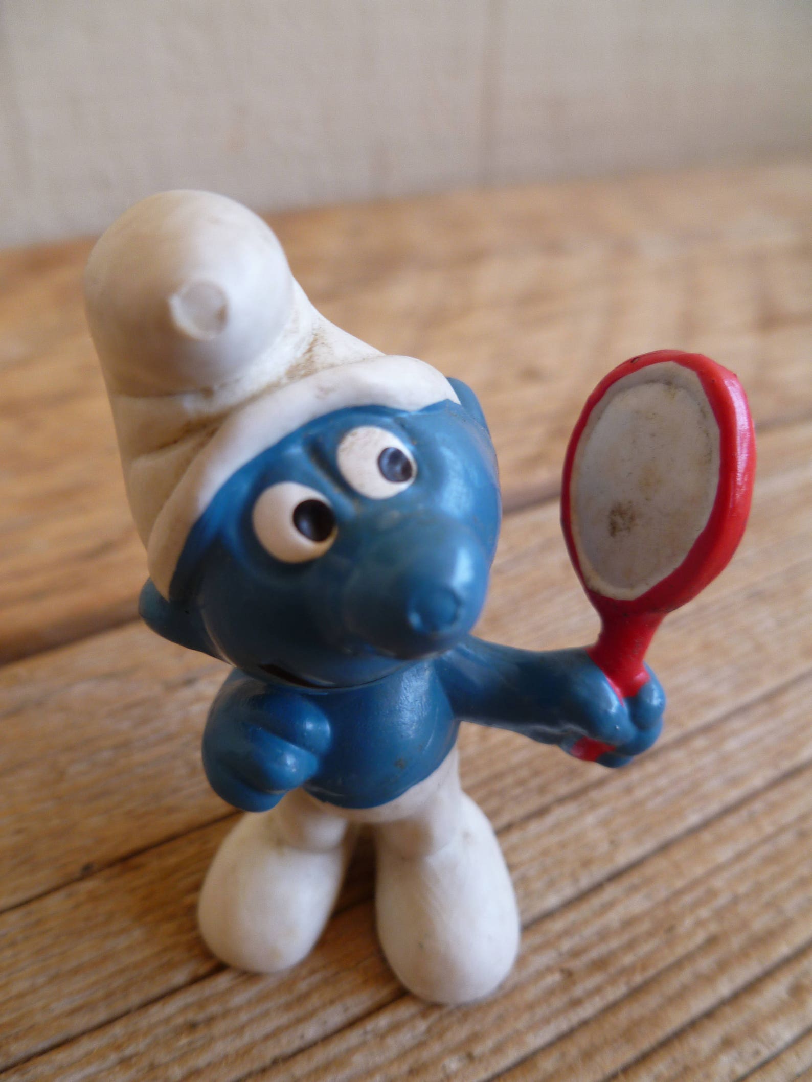 Smurf With Mirror Figurine PVC Vintage 2" Tall 1972 - Etsy