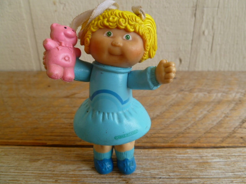 Cabbage Patch Kids Miniature Figurine Doll With Bear 1984 - Etsy