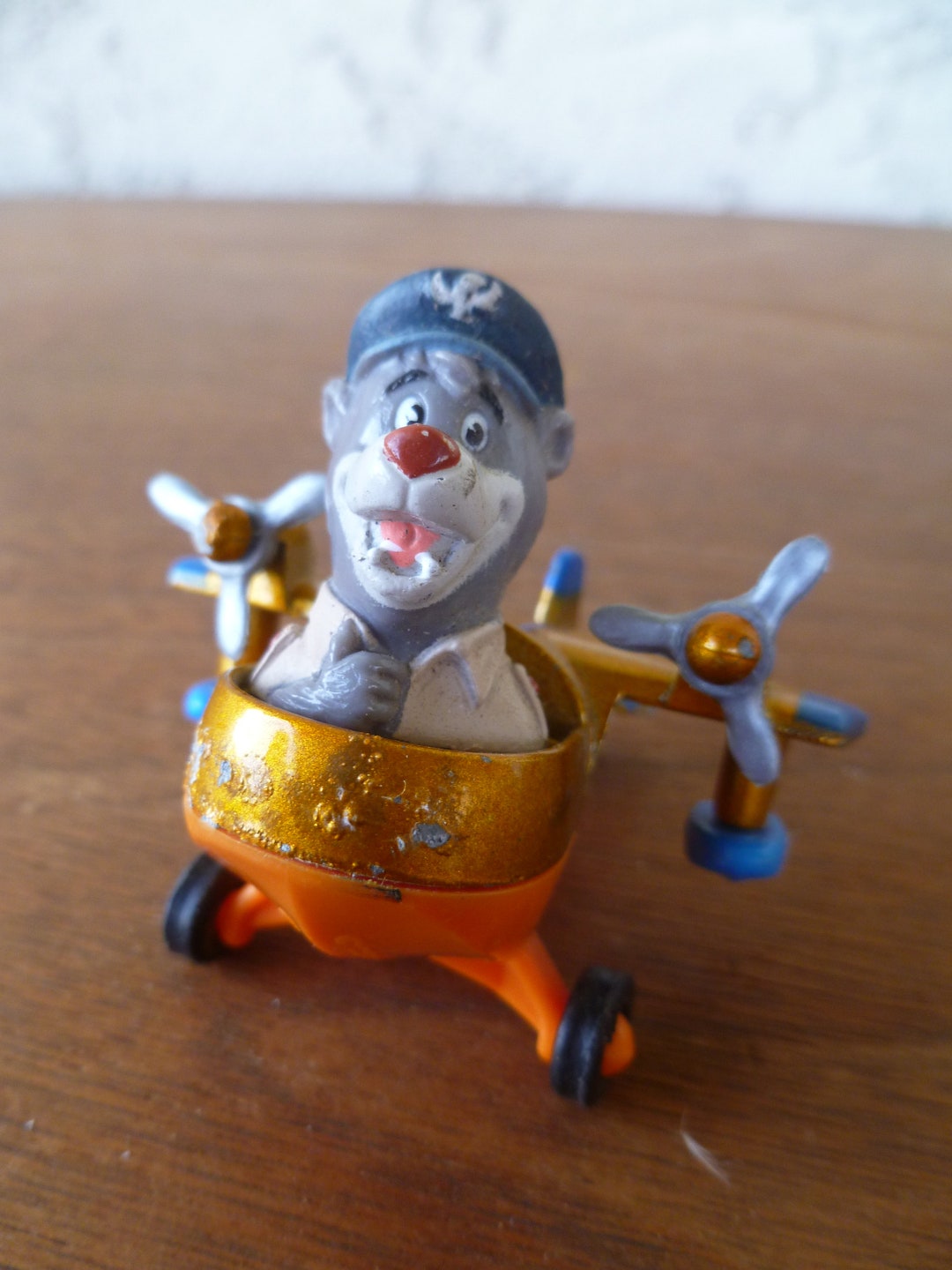 Disney Tale Spin Baloo Figure in Airplane Cake Topper 3.75" Tall 1990's ...