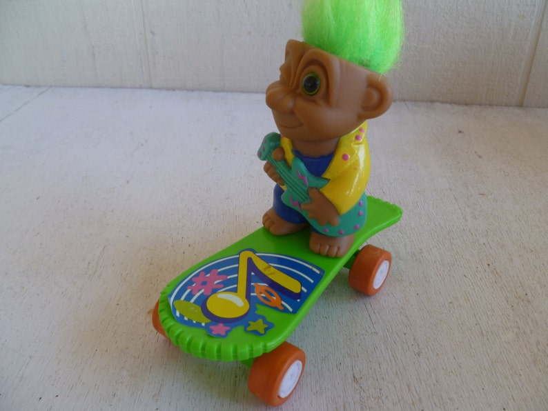 Adorable Rock N Roll Troll Doll On Skateboard Etsy