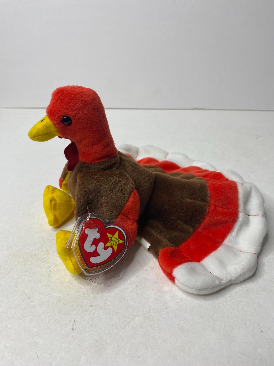Ty Gobbles the Turkey Beanie Babies Plush Turkey W/ Tags 5" Tall 1996 ...