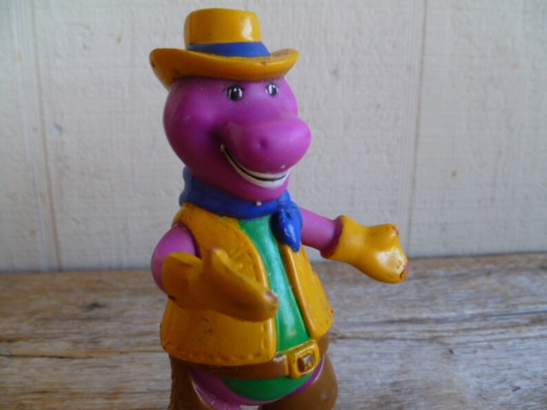 Barney Cowboy Cake Topper Pvc Hard To Find 1993 | Etsy
