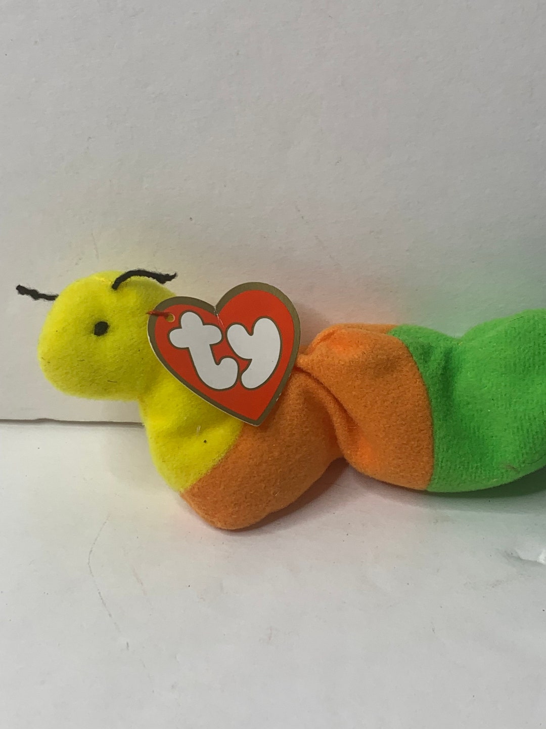Ty Inch the Inchworm Teenie Beanie Babies Plush Inchworm W/ Tags 7.5 ...