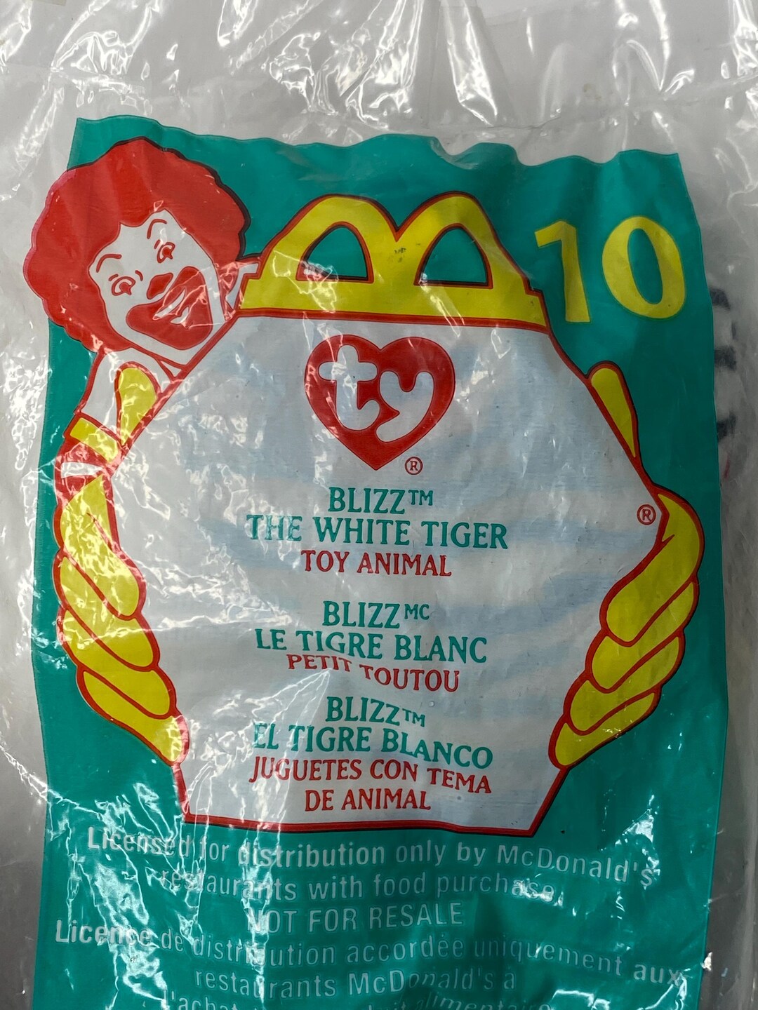 Rare Ty Blizz the Tiger Teenie Beanie Baby Plush White Tiger Black ...