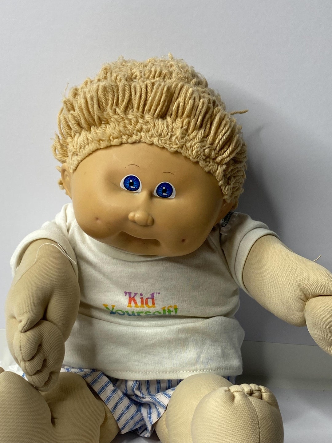 Cabbage Patch Kids Boy Doll Blond Hair Blue Eyes 17" Tall 1983 Stuffed ...
